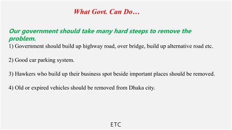 Traffic Jam In Dhaka Bangladesh Presentation Pptx