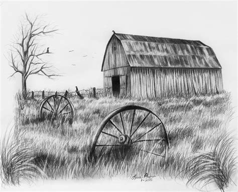 Barn Drawing Realistic