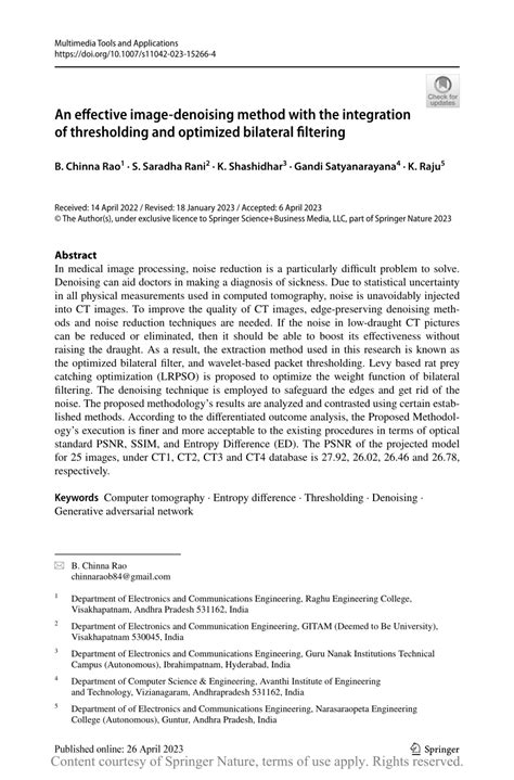 An Effective Image Denoising Method With The Integration Of Thresholding And Optimized Bilateral