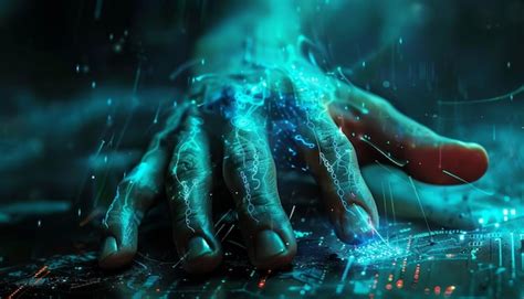 Augmented Reality Hand Touching Mixed Reality Screen Finger Clicking