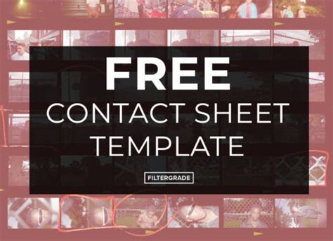 FREE Contact Sheet Template Psd FilterGrade