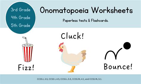 Onomatopoeia Worksheets Grades 3 5 Grammar