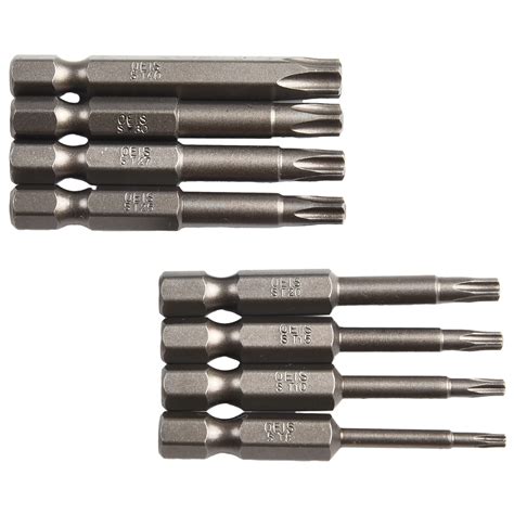 8pcs Torx Screwdriver Bit Five Pointed Star 50mm Length Alloy Steel For
