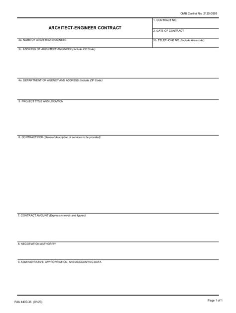 Fillable Online Architect Engineer Contract Architect Engineer Contract Fax Email Print Pdffiller