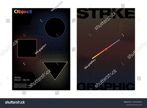 템플릿 포스터 디자인 라인 그래픽 웨이브 스톡 벡터로열티 프리 2483408055 Shutterstock