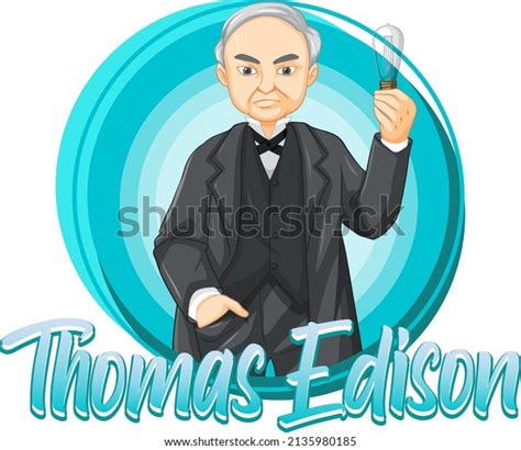 Portrait Thomas Edison Cartoon Style Illustration Stock Vector Royalty