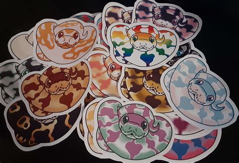Ball Python Stickers Pride Morphs Natural Morphs Fantasy Morphs Etsy