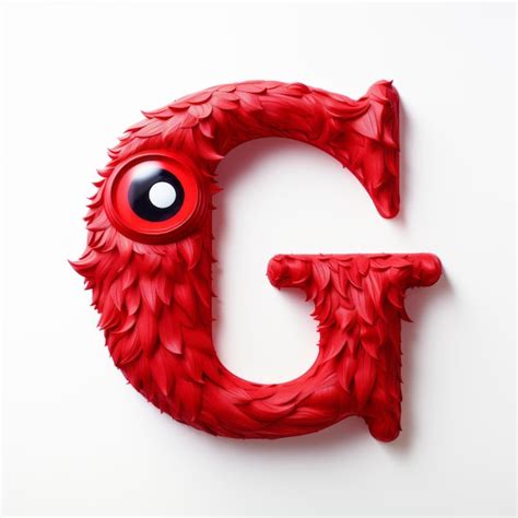 Premium Photo Hyperrealistic Red Monster Letter G Unique Yokai Illustration