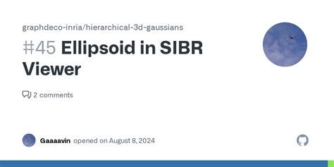 Ellipsoid In Sibr Viewer · Issue 45 · Graphdeco Inriahierarchical 3d Gaussians · Github