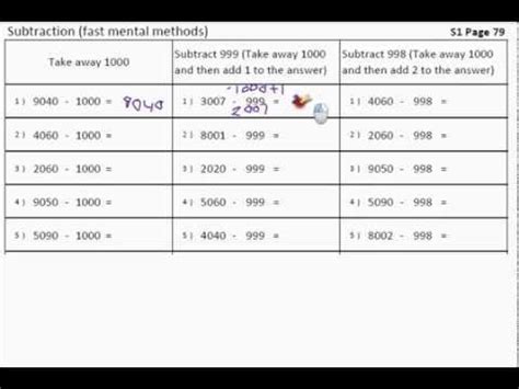 Subtraction 1 Mental Subtraction Subtract Large Numbers In Your Head YouTube