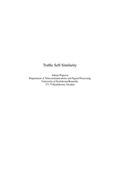 Pdf Traffic Self Similarity