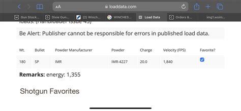 Im Reloading Some 35wsl I Am Using This Load Data But I Am Finding That Once I Try To Load