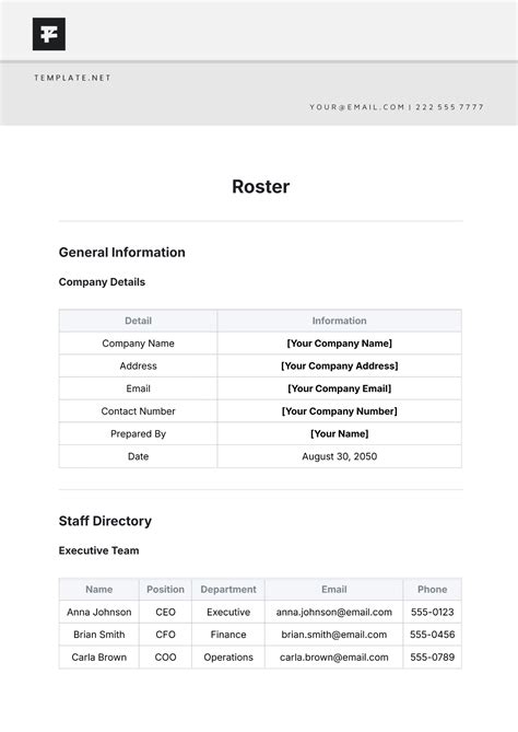 Free Hospital Roster Template Edit Online And Download