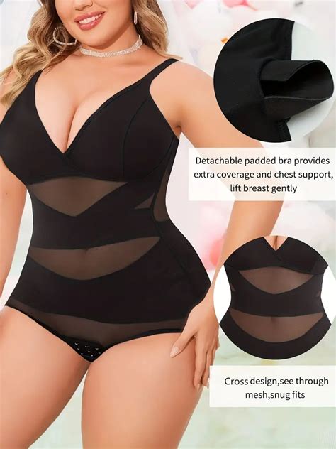 Sexy Shapewear Plus Size Womens Plus Breathable Tummy Temu