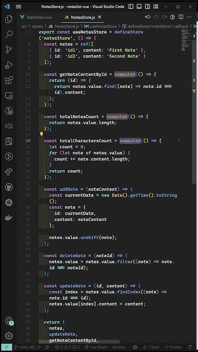 Total Characters Count Of All Notes Using Getter Vue Composition Api Youtube
