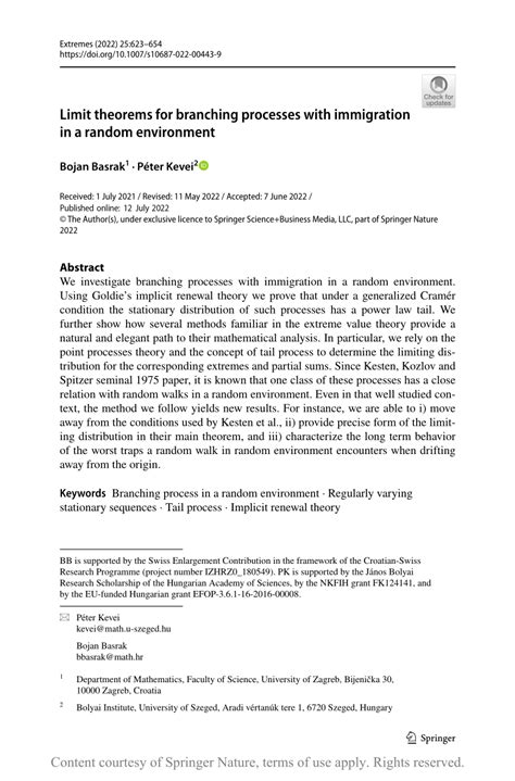 Limit Theorems For Branching Processes With Immigration In A Random
