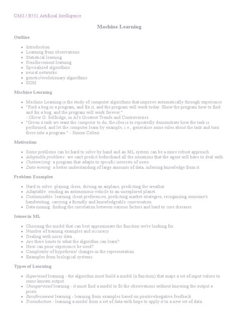 Machine Learning Pdf Machine Learning Standard Deviation