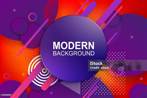 오렌지 색조의 그라데이션 다양한 기하학적 모양 줄무늬 및 둥근 파란색 프레임의 추상 조성 0명에 대한 스톡 벡터 아트 및 기타 이미지 Istock