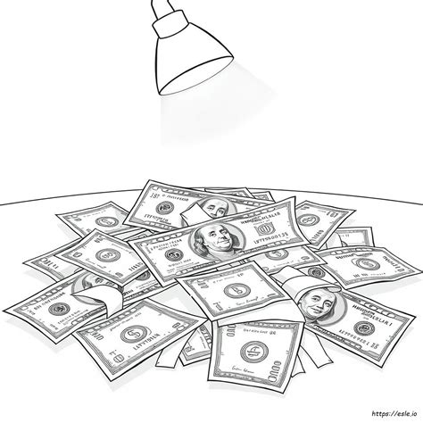 One Hundred Dollar Bill Coloring Page