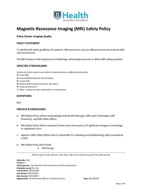 Magnetic Resonance Imaging Safety Pubmedmri Safety Postersfda U S Food