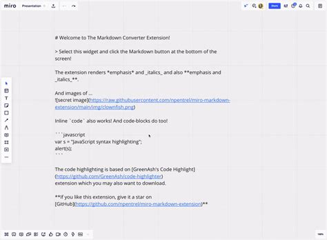 github npentrel miro markdown extension miro extension that allows you to render markdown