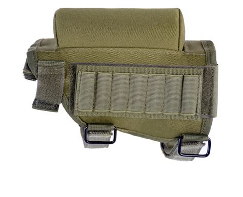 Tactical Rifle Buttstock Cheek Rest Shotgun Ammo Shell Carrier Mag