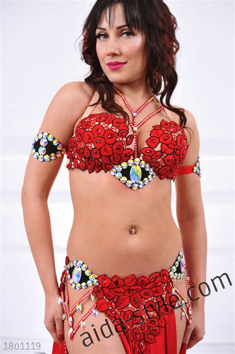 Red Belly Dance Costume Aida Style