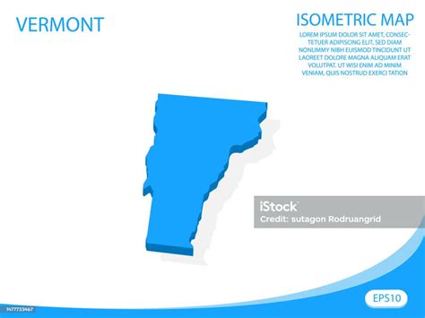버몬트 블루 맵의 현대 벡터 아이소메트릭 개념 맵에 대한 요소 흰색 배경은 편집하고 사용자 정의하기 쉽습니다 10회 3차원 형태에 대한 스톡 벡터 아트 및 기타 이미지