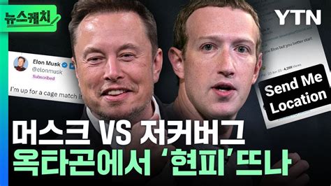 머스크 저커버그에 격투기 대결 신청…저커버그 드루와 [뉴스케치] Ytn Youtube