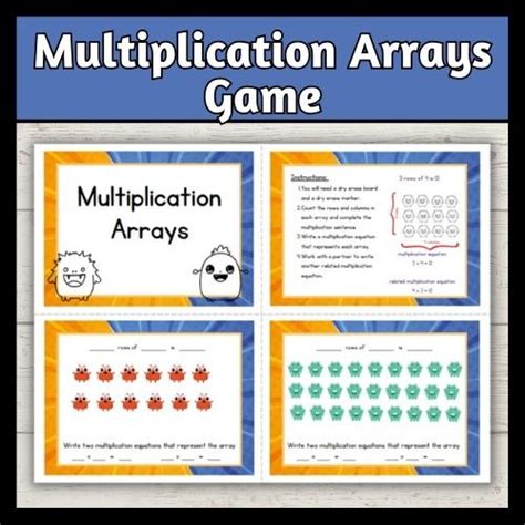 Multiplication Arrays Card Game Primaryresourcerack