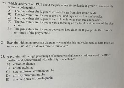 Solved Which Statement Is TRUE About The PKa Values For Chegg