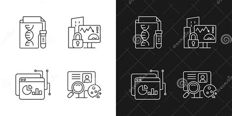 Sensitive Data Types Linear Icons Set For Dark And Light Mode Stock Vector Illustration Of
