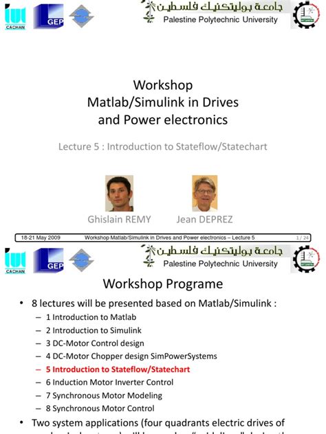 Workshop Matlabsimulink In Drives And Power Electronics Lecture 5 Introduction To Stateflow