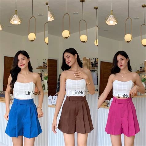 กางเกงขาสั้นผู้หญิง สุดฮิต ผ้าเคนนี่ Linnotshop Thaipick