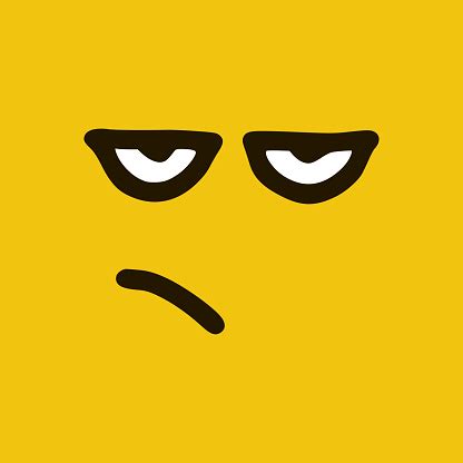 Sullen Emoticon In Doodle Style Cartoon Face Expressions Isolated On
