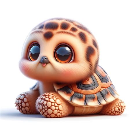 Premium Photo A Tiny Turtle Featuring Oversized Eyes And A Remarkably
