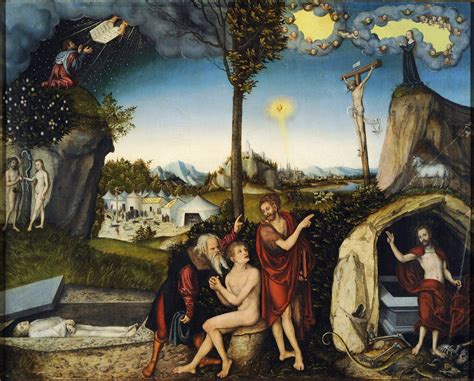 Law And Grace By Lucas The Elder Cranach Fine Art Print