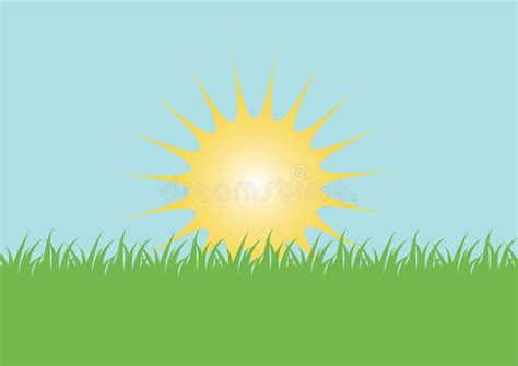 Sun And Grass Stock Vector Illustration Of Light Abstract 9588441