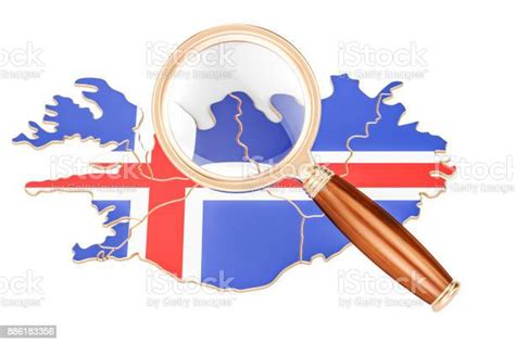 돋보기 개념 분석 3d 렌더링에 고립 된 흰색 배경 아래 아이슬란드 0명에 대한 스톡 사진 및 기타 이미지 0명 3차원 형태 Istock