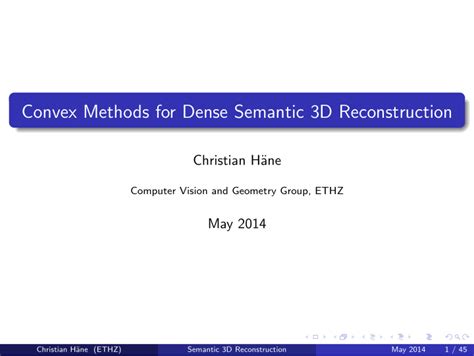[ppt] Convex Methods For Dense Semantic 3d Reconstruction Christian H