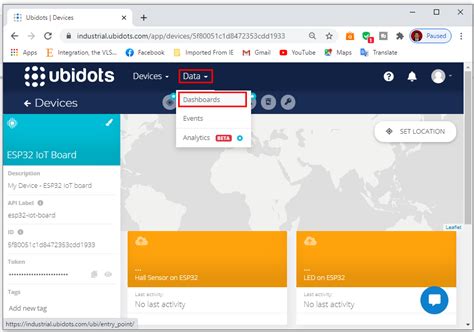 Internet Of Things Monitoring Sensor And Controlling Led On Ubidots
