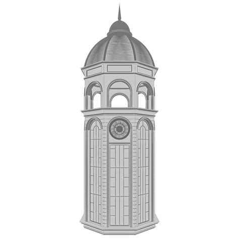 3d Model Classic Clock Tower Vr Ar Low Poly Cgtrader