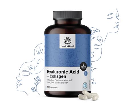 Хиалуронова киселина колаген комплекс 180 капсули Healthyworldbg