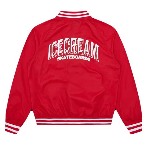 Full Snap Icecream Red Bomber Jacket Jacket Makers