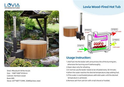Hot Tub Wood Fired Wooden Hot Tub Outdoor Spa Tub With Wood Burning