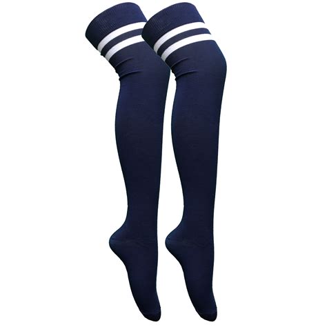 قیمت و خرید جوراب زنانه دکتر جوراب مدل بالای زانو طرح دوخط رنگ سرمه ای