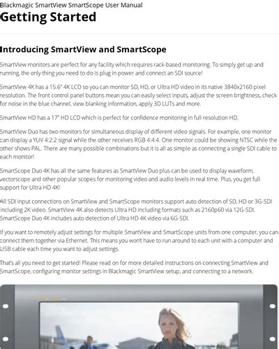 Blackmagic Smartview Duo Manual