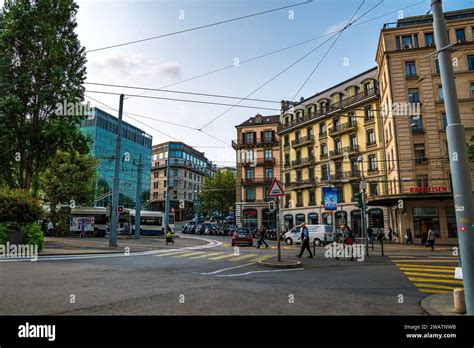 Geneva Switzerland September 8 2023 Urban Street View Of Downtown