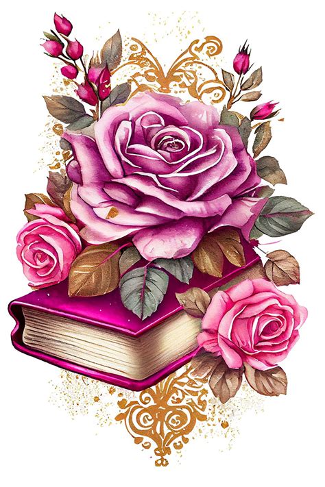 Books And Flowers Книги и цветы Png Flower Art Flower Clipart Book Artwork