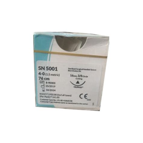 4 0 Surgical Needled Suture Black Braided Silk At Rs 570box Railway